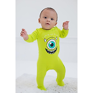 Disney Pixar Monsters Inc. Mike Sully Infant Baby Boys 2 Pack Zip Up Snap Cosplay Sleep N' Plays 18 Months