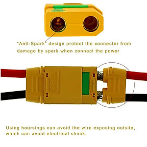 Amass 2 Pairs XT90S Pigtails XT90 Wire XT-90S XT 90 Plug Male and Female Connector 150mm 10AWG Silicon Wire for RC Lipo Battery FPV Racing Drone …