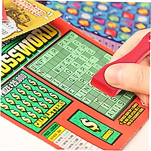 AUTSUPPL 10pcs Scraper Stickers Label Scratcher Ticket Scraper for Pottery Tickets Hanging Craper for Cards Adhesive Labels Ticket Scratch Off Handy Scraper Red Plastic