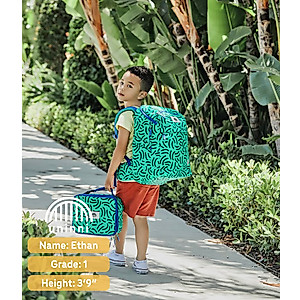 Uninni Strokes Insulated Lunch box for Kids - Age 3+ with Leak-Resistant Storage, Mesh Pocket, Removable Divider for Snacks, Sandwiches and Drinks, BPA-Free Food-Grade lunch bag kids, Girls and Boys