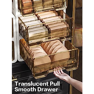 Socks Underwear Bra Drawer Organizer Divider, 1+10+15 Cell Closet Organizer for Clothing, Stackable Plastic Bins, Dresser Organizer Bins for Bedroom Organization, Folding Storage Boxes Set(3 in 1)