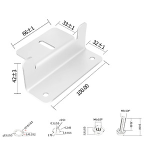 RS Solar Panel Mounting Bracket Solar Z Brackets with Nuts and Bolts for RV Camper Yachts Wall and Other Off Gird Roof Installation(Set of 4 Units)