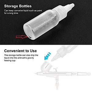 10Pcs Empty Airbrush Bottles, 30ml Paint Storage Bottles Replacement Jars with Scale