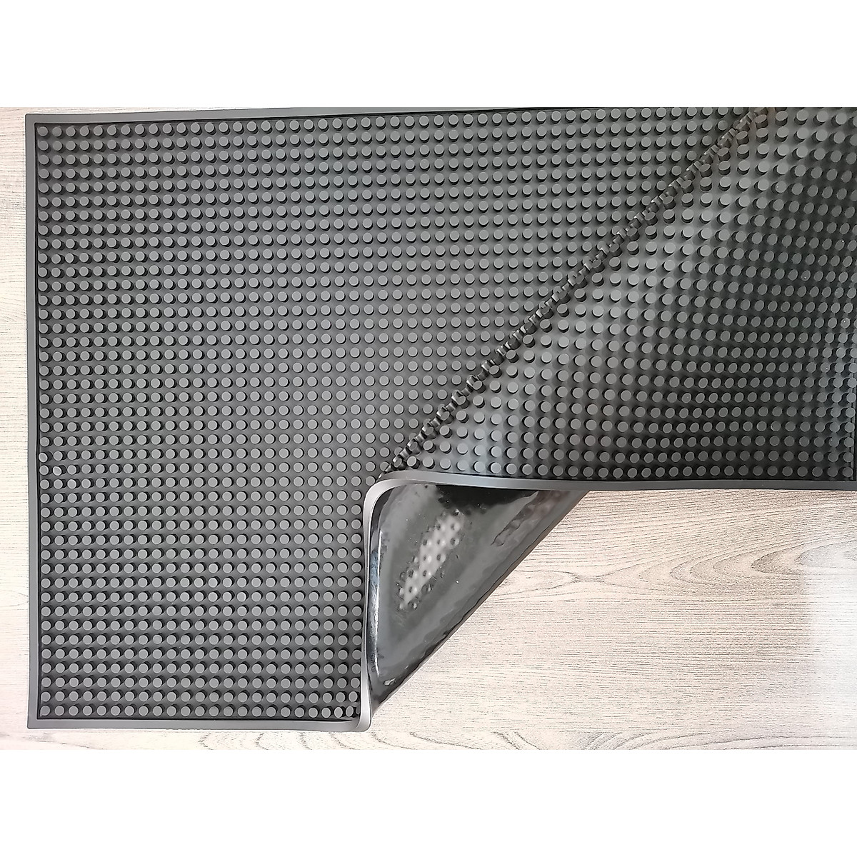 Bar Mat Quality Rubber Barber Service Mat, Black Coffee Bar Mats, Spill Mat for Counter-Top (16''X28'')