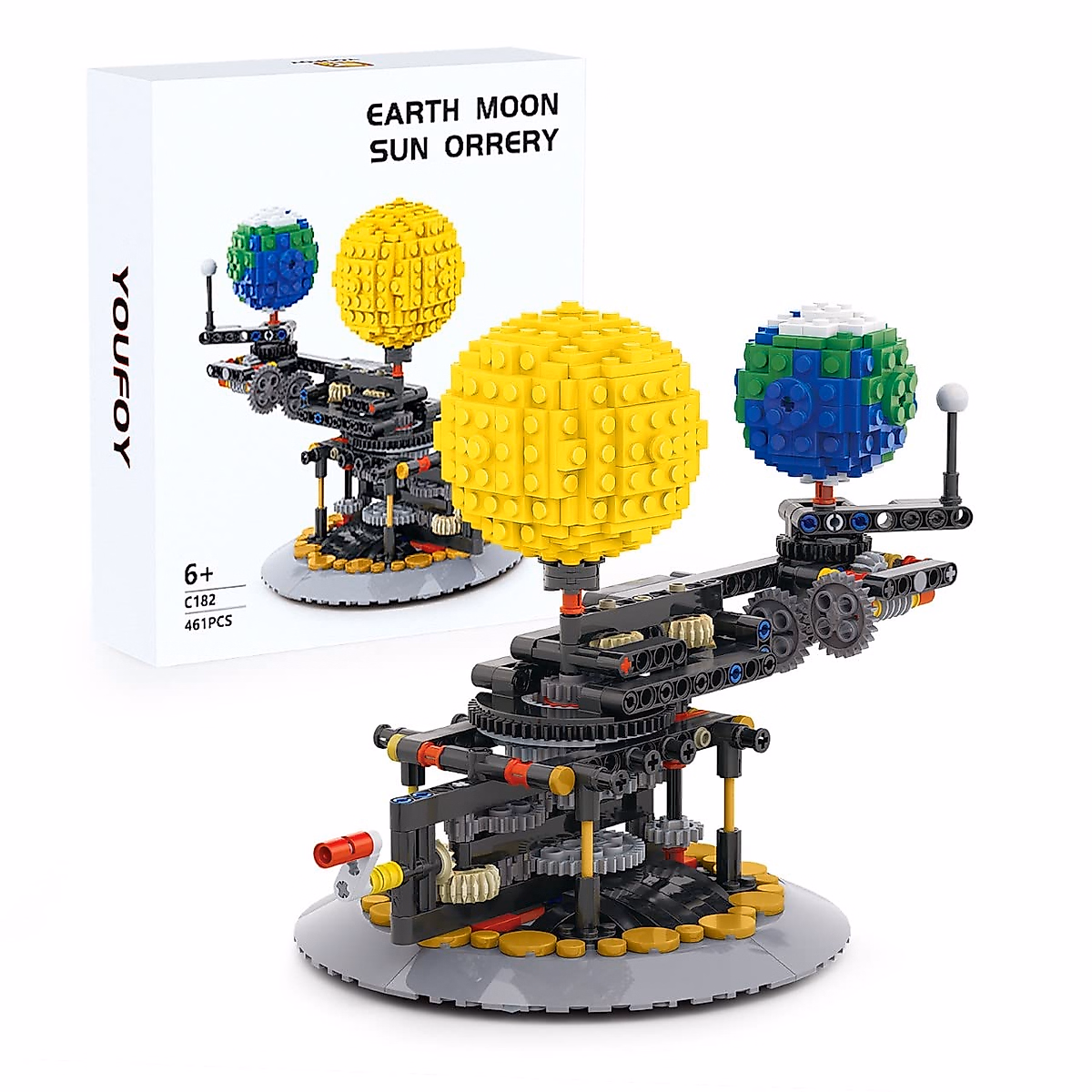 Solar System Model Earth, Moon and Sun Building Sets,Educational Learning Toys for Kids, Space Explorers Building Set, STEM Building Toys, Valentines Day Gifts for Kids or Friends (461 PCS)