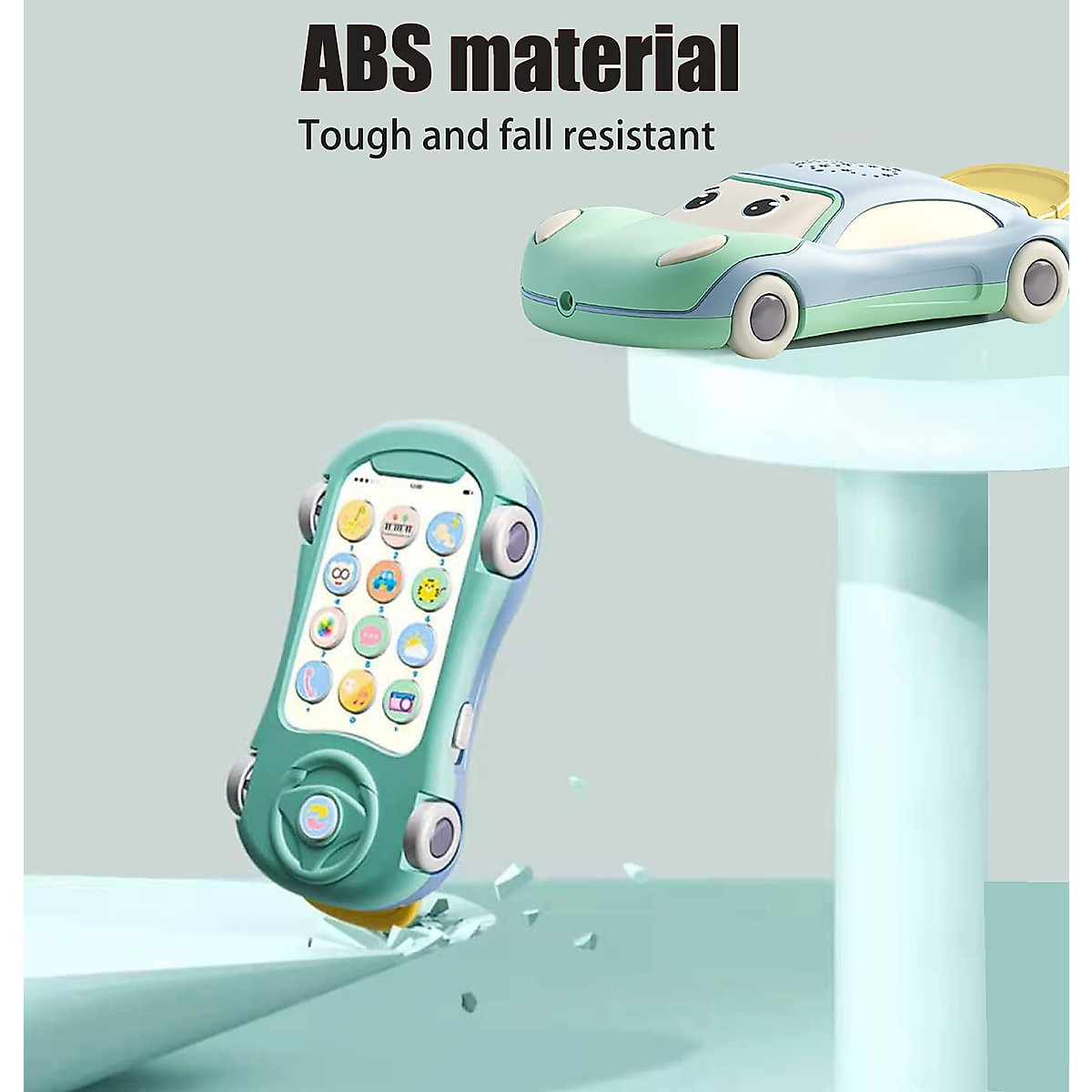 Lukax Toy Phone - Baby Toys 12-18 Months Kids Phone Toys, Baby Cell Phone Toy with Music & Light, Learning & Education Toys Gift for Boys Girls Blue