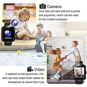 INIUPO Kids Smart Watch for Boys Girls - Smartwatches with Camera 26 Puzzle Games Alarm Music Video Calculator Torch Children Birthday Gifts Toys Toddler Wrist Watch for Kids Ages 4-12 Years (Black)