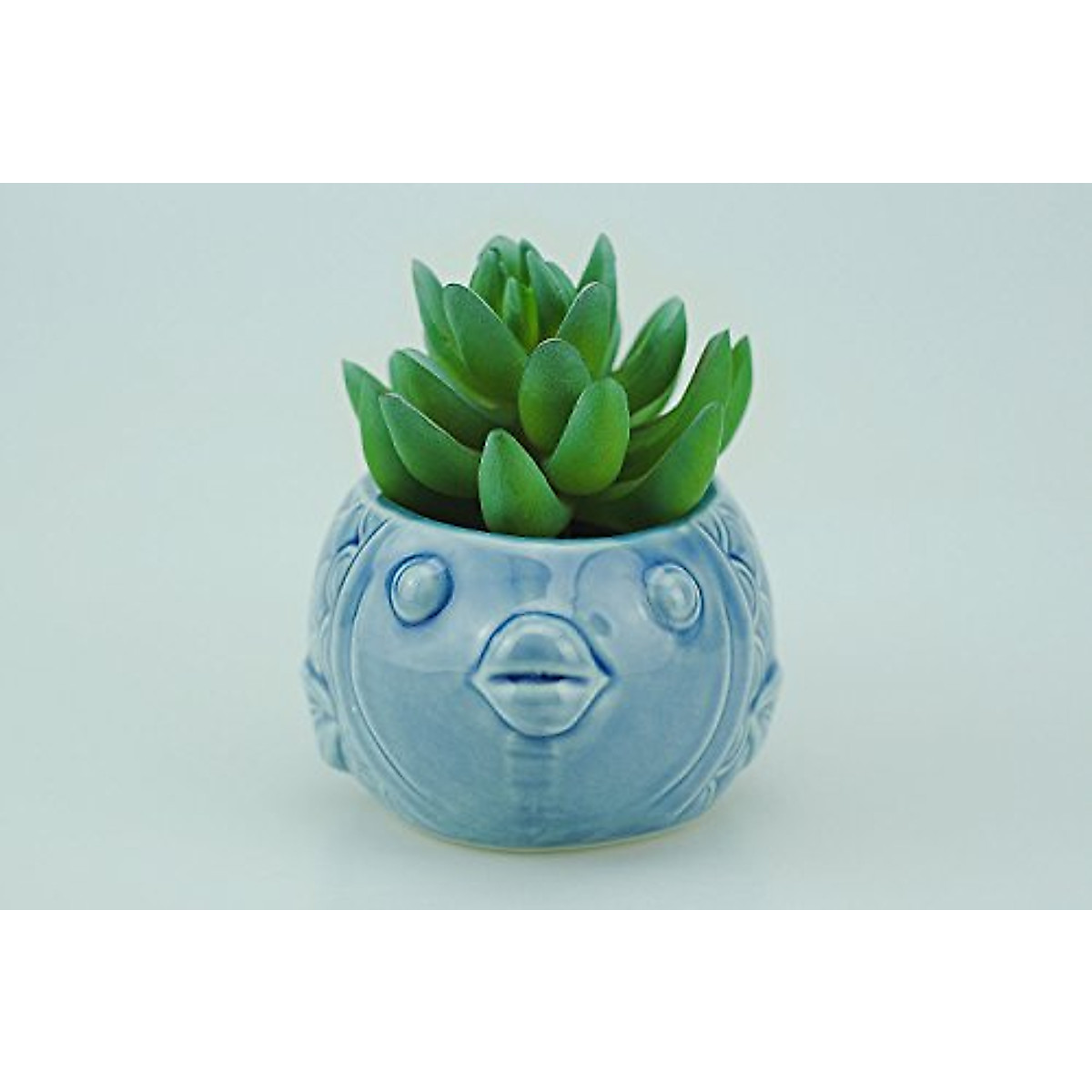 VanEnjoy 5" Ceramic Succulent Pot, Cute Ocean Blue Seashell Series, Conch Shaped Cactus Pot Planter, Flower Pot, Pottery Bonsai Pot (Seashell M)