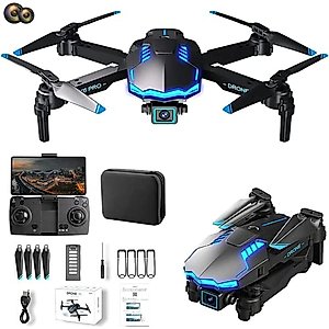 X6pro Drones with Camera for Adults 4K, Ultra HD Dual Shot 1080P Drone Quadcopter for Kids and Beginners, FPV Remote Control Toy One Button Start Speed Adjustment Smart Obstacle Avoidance (Black)