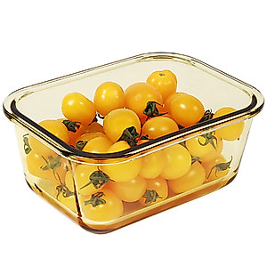 DAS TRUST 8 Pack Amber Glass Meal Prep Containers Microwave Safe Meal Prep Bowls Glass Food Prep Containers with Lid for Adult Meal Prep Bento Boxes