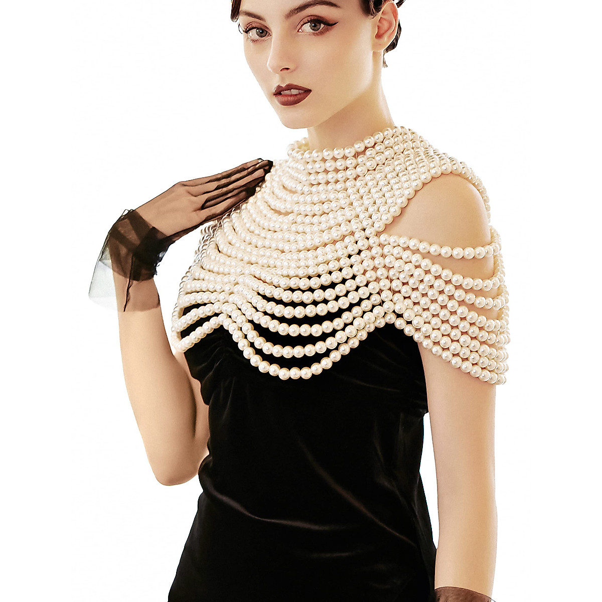 BABEYOND Women’s Pearl Body Chain – Fashion Necklace Top Shawl Handmade Jewelry for Women