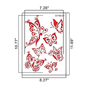 AK ART KITCHENWARE Butterfly Design Cake and Cookie Stencils for Painting Royal Icing Laser Cut Template Fondant Decorating Tools for Bakery