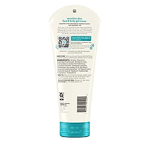 Aveeno Sensitive Skin Face & Body Gel Cream for Kids with Prebiotic Oat, Clinically Proven 24 Hour Hydration for Soft Skin, Quick Drying and Lightweight, Hypoallergenic, 8 oz