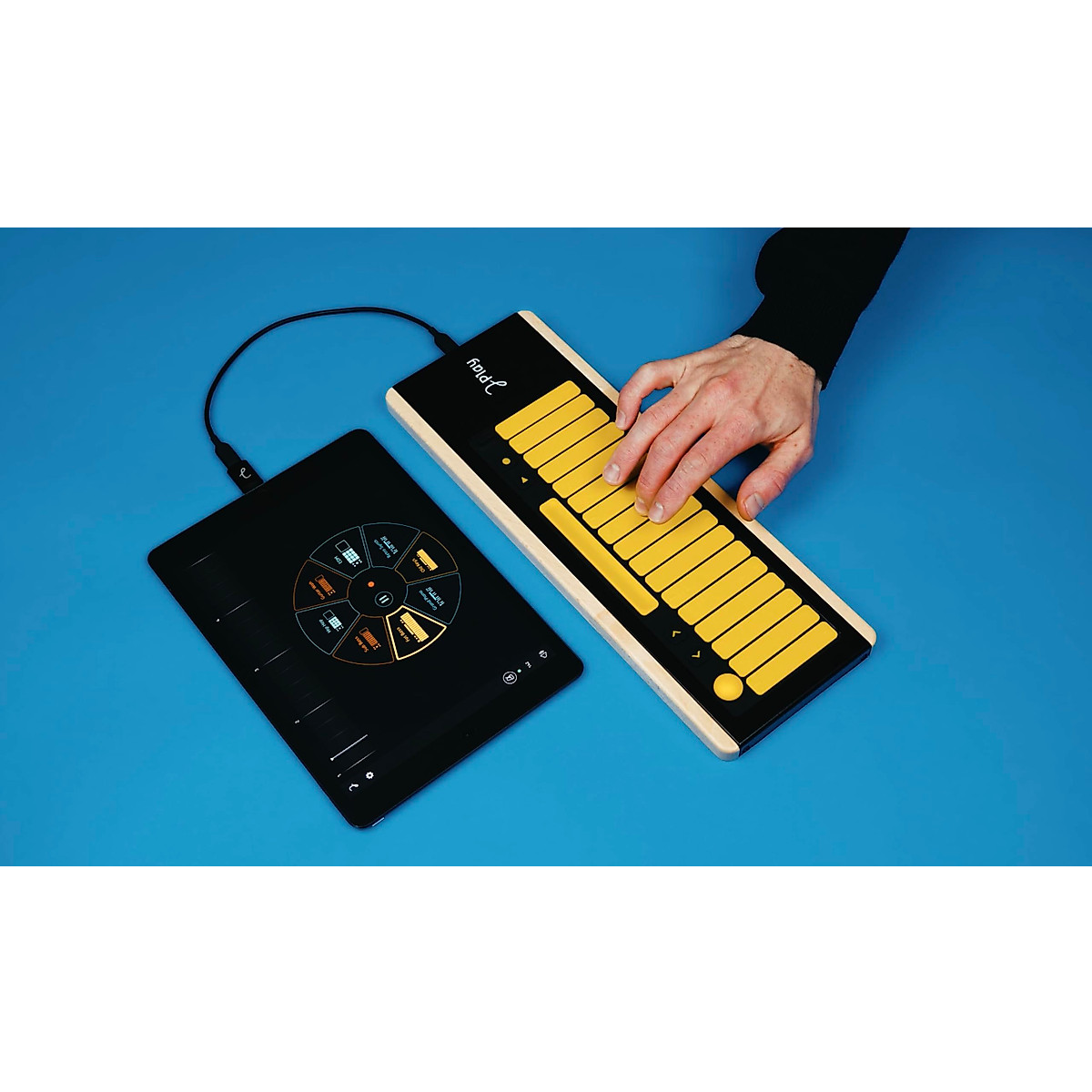 Keys Pad Accessory for J-Play MIDI controller - 17 Keys and Effect Zone, Dedicated Musical App Included, Plug & Play Music instrument Water Edition