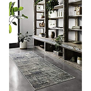 Loloi Teagan Collection 7'-11" x 10'-6" Area Rug in Denim/Slate - Large Area Rug, Soft Neutral Rug, High-Traffic Area Rug for Living Room, Bedroom, Home Office, Dining Area