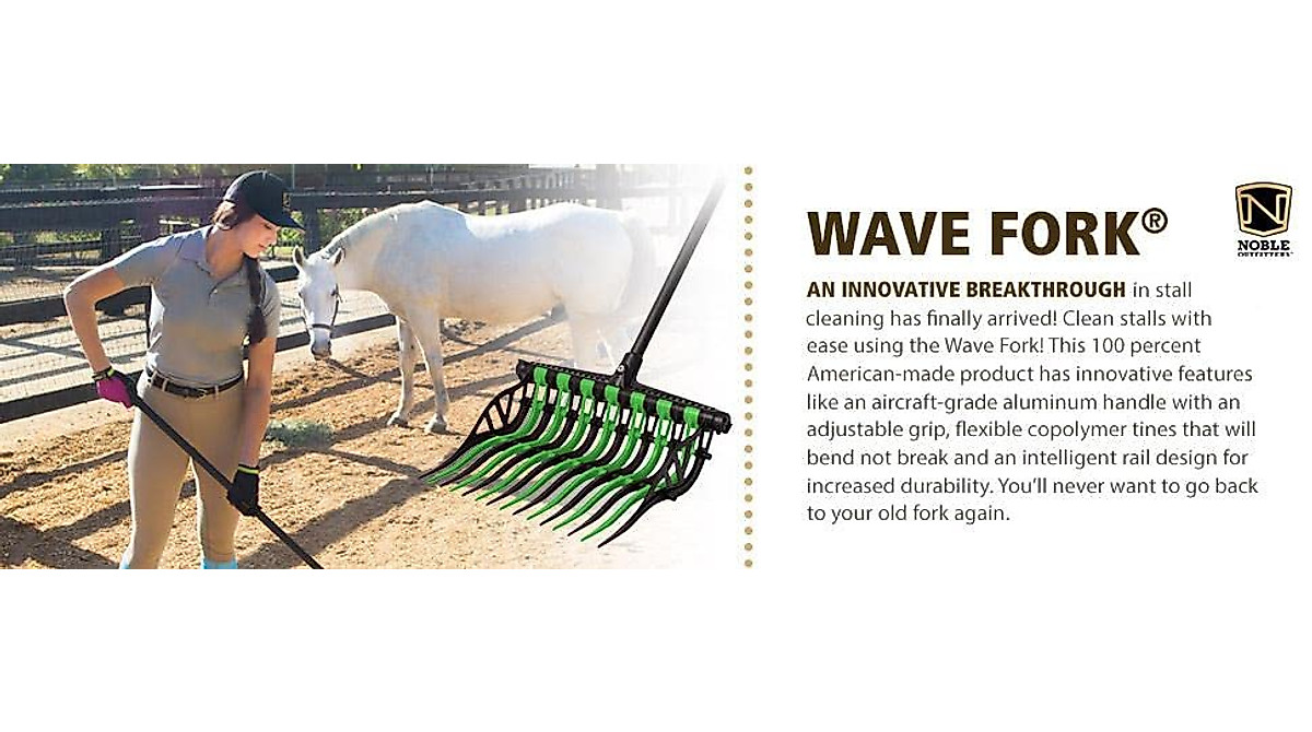 Noble Equestrian Wave Fork: Durable & Adjustable Muck Fork