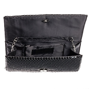 Jessica McClintock womens metal evening handbags, Black, One Size US