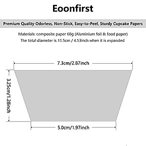 Eoonfirst Foil Metallic Cupcake Liners Standard Baking Cups 100 Pcs (Navy Blue)