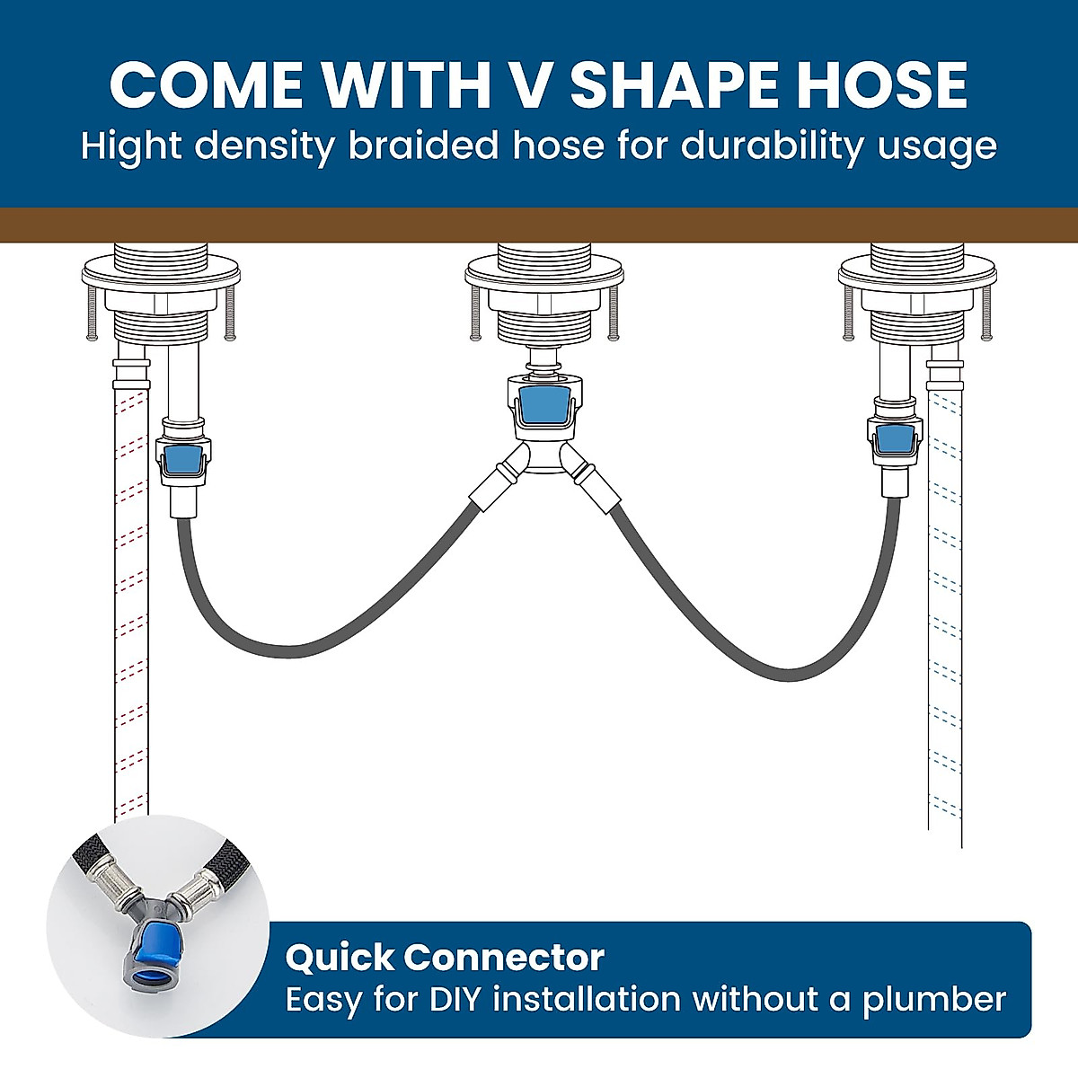 Cinwiny 3 Hole Bathroom Faucet 8 inch Vanity Widespread Sink Faucet 2 Handles Deck Mounted Basin Mixer Tap with Pop up Drain,Oil Rubbed Bronze