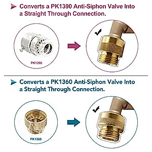 SM01 Vacuum Breaker Adapter Compatible with Arrowhead PK1390 Anti Siphon Valve,Internal Threads Measure 1 inch Diameter,Includes Vinyl Washer