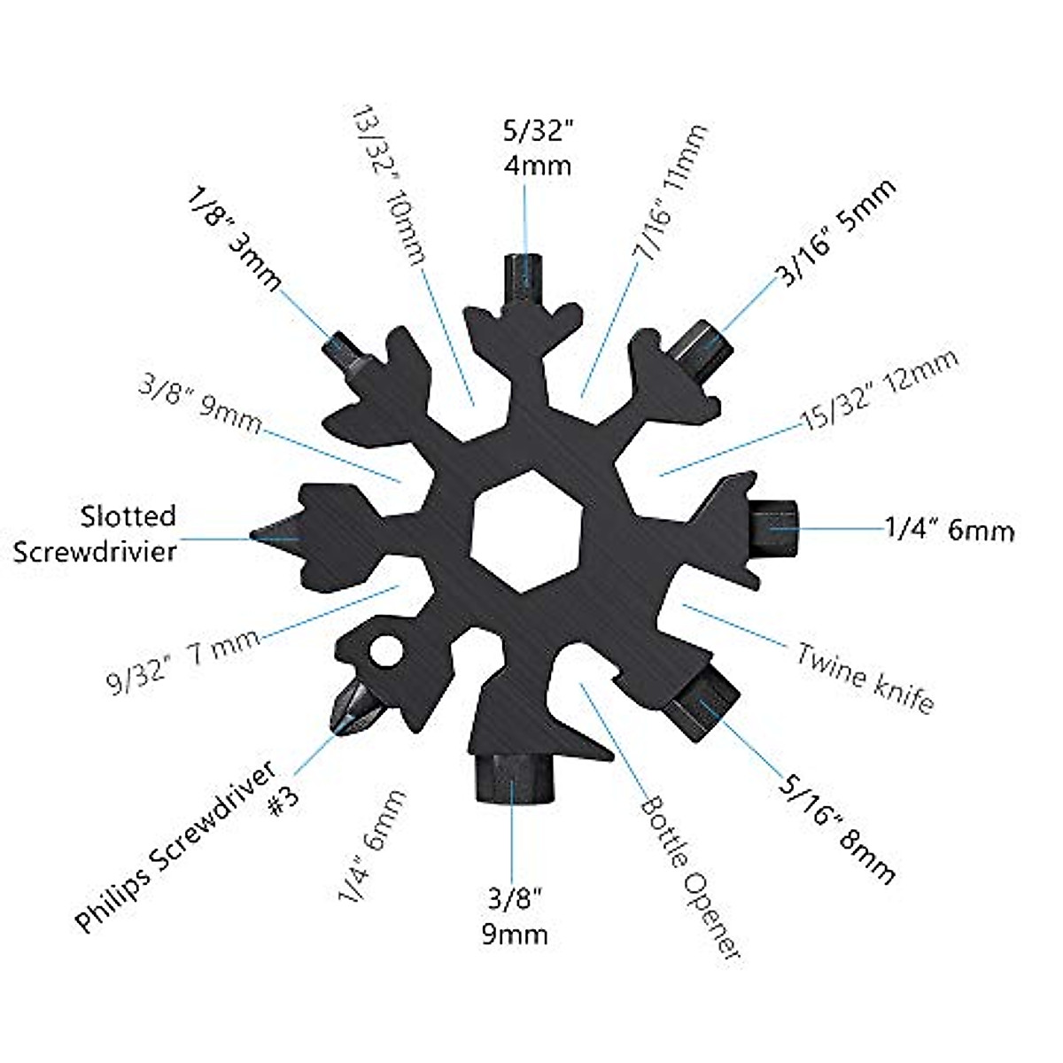 Men Gifts for Christmas Stocking Stuffer, 18-in-1 Snowflake Multi Tools Cool Gadgets Gift for Men Dad Him Husband Bro on Christmas, Valentine Day, Fathers Day, Birthday, Easter