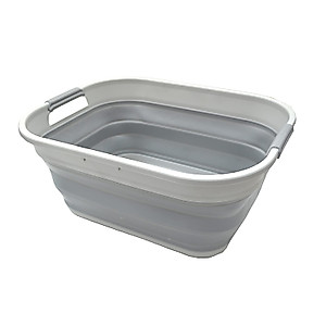 SAMMART Collpasible Laundry Basket (19.5L Collapsible Laundry Basket (Grey))