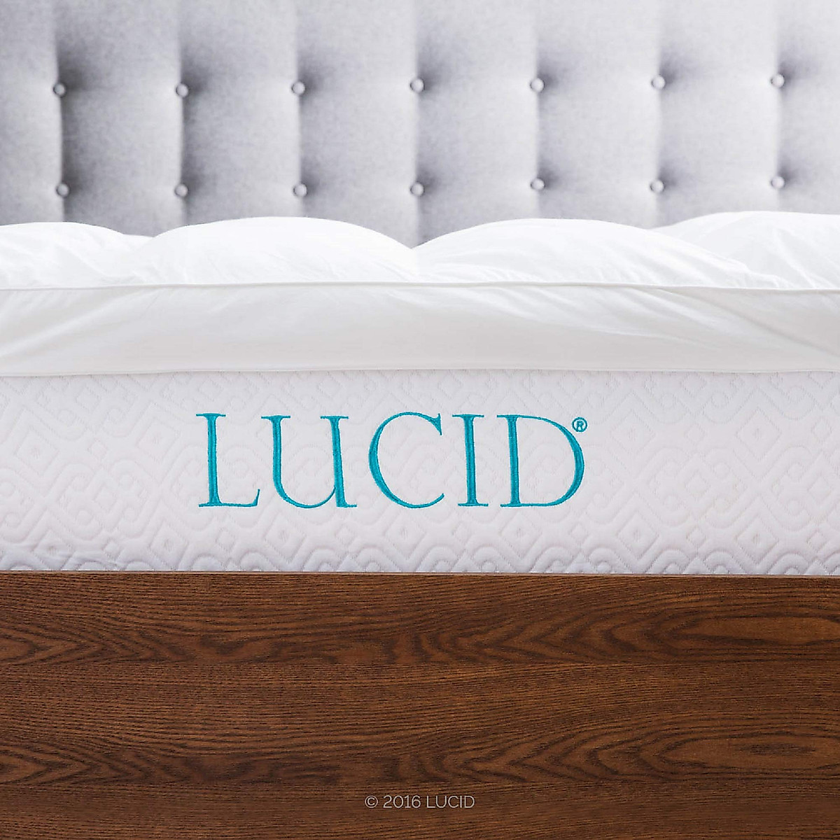 LUCID Mattress Topper, Twin XL, 3 Inch, Ultra Plush Down Alternative Fiber - Soft and Breathable Cotton Topper