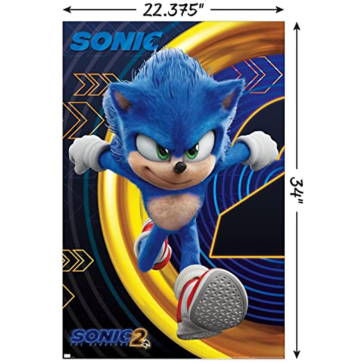 Trends International Sonic The Hedgehog 2 - Sonic Wall Poster, 22.375" x 34", Unframed Version