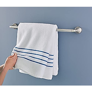 Moen Hamden Spot Resist Brushed Nickel 24-inch Single -Towel Bar, MY6224BN