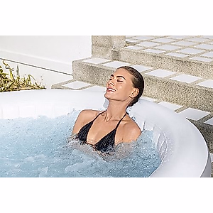 Bestway St. Lucia SaluSpa 2 to 3 Person Inflatable Round Outdoor Hot Tub with 110 Soothing AirJets, Filter Cartridge, Pump, and Insulated Cover, Gray