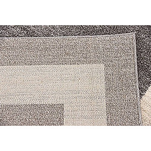 Unique Loom Del Mar Collection Area Rug-Transitional Inspired with Modern Contemporary Design, Rectangular 7' 0" x 10' 0", Gray/Ivory