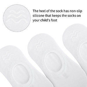 KEREDA 10 Pairs Kids No Show Socks for Girls Boys Low Cut Socks 7-9 Years White
