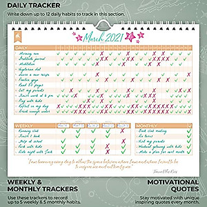 Clever Fox Habit Tracker Calendar – Inspirational Goal Tracker and Habit Calendar for Atomic Habits – Colorful Habit & Goal Planner Journal to Boost Productivity – 24 Months, 10″ x 8″ (Obsidian Green)