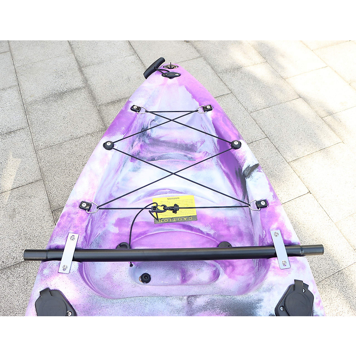 METER STAR 4pcs Kayak Hook and 2pcs 6.5feet Black Elastic Cord Elastic Nylon Cords for Kayak Canoe and Fishing Boat