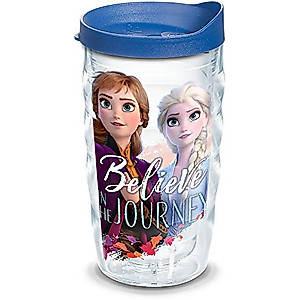 Tervis Disney - Frozen 2 - Anna & Elsa's Journey Made in USA Double Walled Insulated Tumbler Travel Cup Keeps Drinks Cold & Hot, 10oz Wavy, Classic