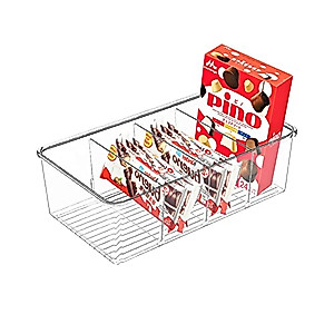 12 Piece Pantry Organization and Storage Bins - Seitop 2 Large Food Storage Organizer & 10 Pcs Clear Drawer Organizers, Removable Dividers Plastic Snack Organizer for Fridge Kitchen Cabinet