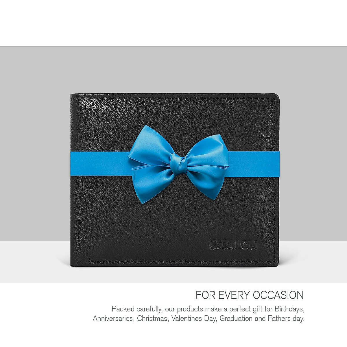 ESTALON Thin Leather Wallet For Men | Minimalist Design | Multiple Card Holder | RFID Blocked (Brown)