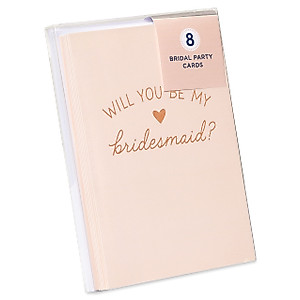 American Greetings Blank Will You Be My Bridesmaid Cards, Red Heart (8-Count)