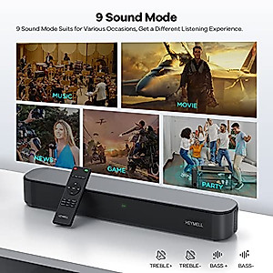 Heymell 2.1CH 160W Soundbar for TV with Subwoofer,Powerful and Clear Bass, Clear Voice, No Background Noise,DSP 3D Surround Sound Bar,TV Soundbar HDMI ARC Optical,HDMI Cable (Included)