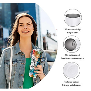 TUMBTU Funny Tumbler for Women Men Camping Crew Friends, Fire, Drinks, Pine Trees 20oz Tumbler With Lid 18/8 Stainless Steel Cup Double Wall (Pack of 1)