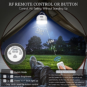 Sinvitron Camping Lantern 1000LM, 5200mAh Camping Lights with Remote Control, Up to 150H Running, 5 Lighting Modes,IPX5 Waterproof Emergency Light for Home,Power Outages, Hiking,Fishing (White)