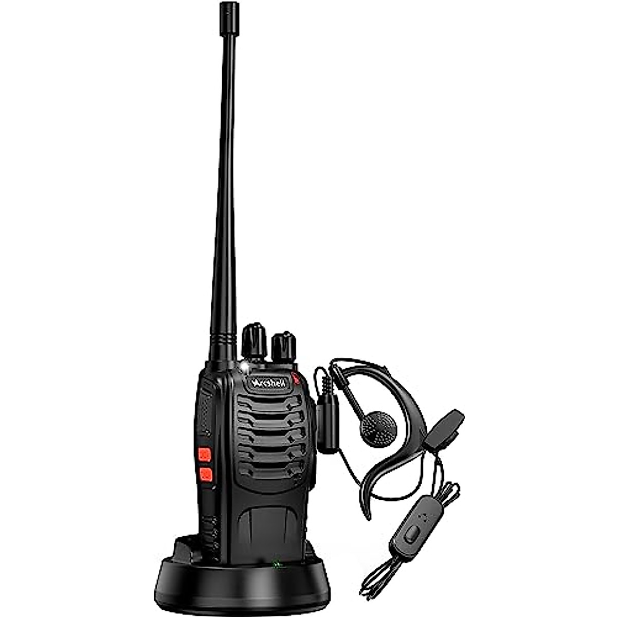 Arcshell Rechargeable Long Range Two-Way Radios with Earpiece 2 Pack Walkie Talkies Li-ion Battery and Charger Included