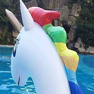 huaanlongus Baby Pool Float,Unicorn Inflatable Swimming Pool Floating Toddler Water Toys Fun for 3 4 5 6 Year Old Boy Girl,Kids Outdoor Party FloatsToy (Large)