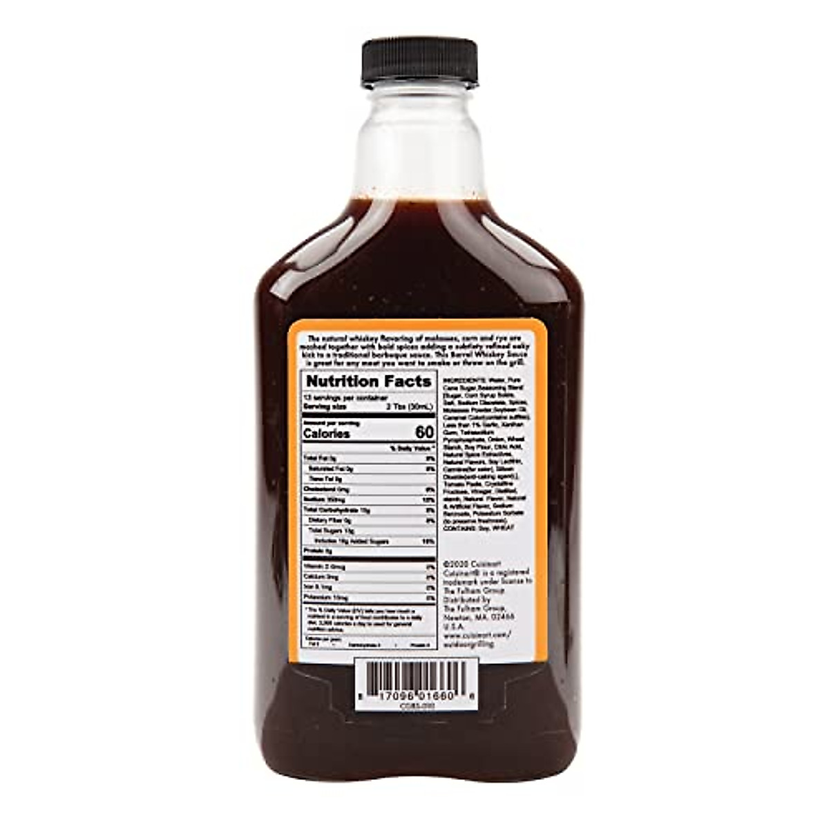 Cuisinart CGBS-010 Barrel Whiskey BBQ, Premium Flavor and Blend for Marinade, Dip, Sauce or Glaze, Perfect with Brisket, Ribs, Chicken, Pork Chops & French Fries, 13 oz Bottle (Pack of 2)