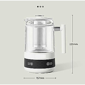 350Ml High Borosilicate Glass Health Pot Electric Kettle Flower Teapot Temperature Control ​Kettle Hot Tea Machines Appointment and Dry Boil Protection Household Multifunctional A,350Ml
