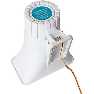 Jokpenes 30W Alarm Siren ,Dual Tone Outdoor Self Contained Electric Security Ring Siren with Bracket，6-12V DC 1.1Ah 130db 8 X 5.5 X 9 Inch for Car Home Doorbell Security Protection System,(Black)