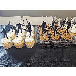 36 Pcs Glitter Black Video Game Cupcake Toppers Dance Cupcake toppers for Gaming Themed Birthday Cake Decoration Party Supplies