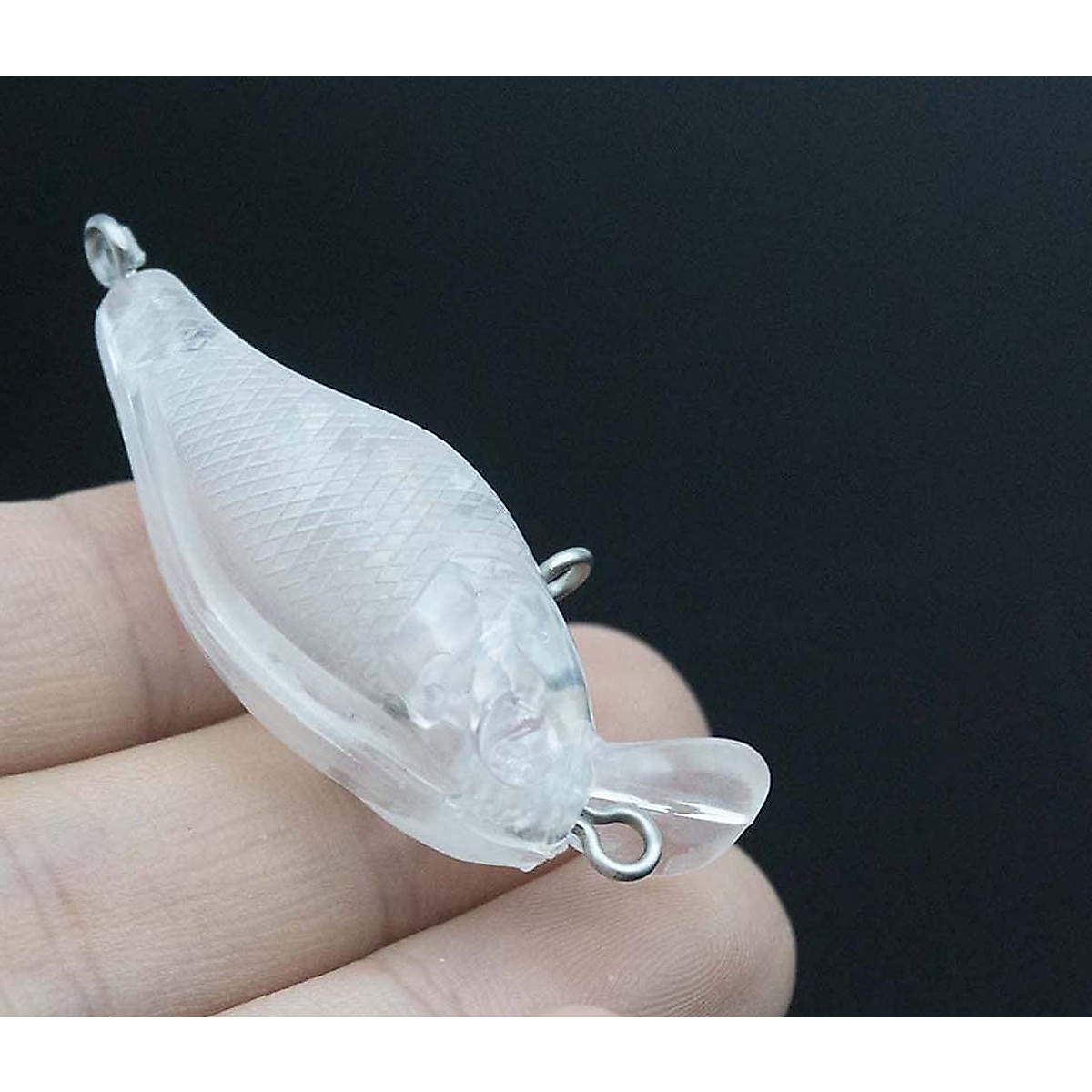 10PCS Unpainted 48mm 3.4g Lure with 4mm Free Fishing Eye Crankbait Baits Simulation Blank Body Clear Hard Baits Trout Salmon Minnow Lure Popper Lures Topwater Freshwater 413