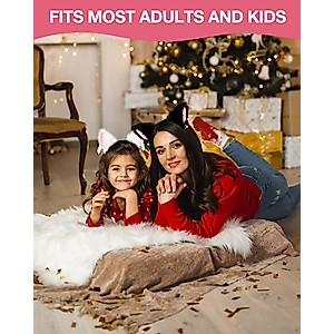 CEDAR BRIGHT Fox Cat Ears Anime Cosplay - Animal Wolf Headwear, Halloween Headband,Headpiece Costume Accessories with Bells