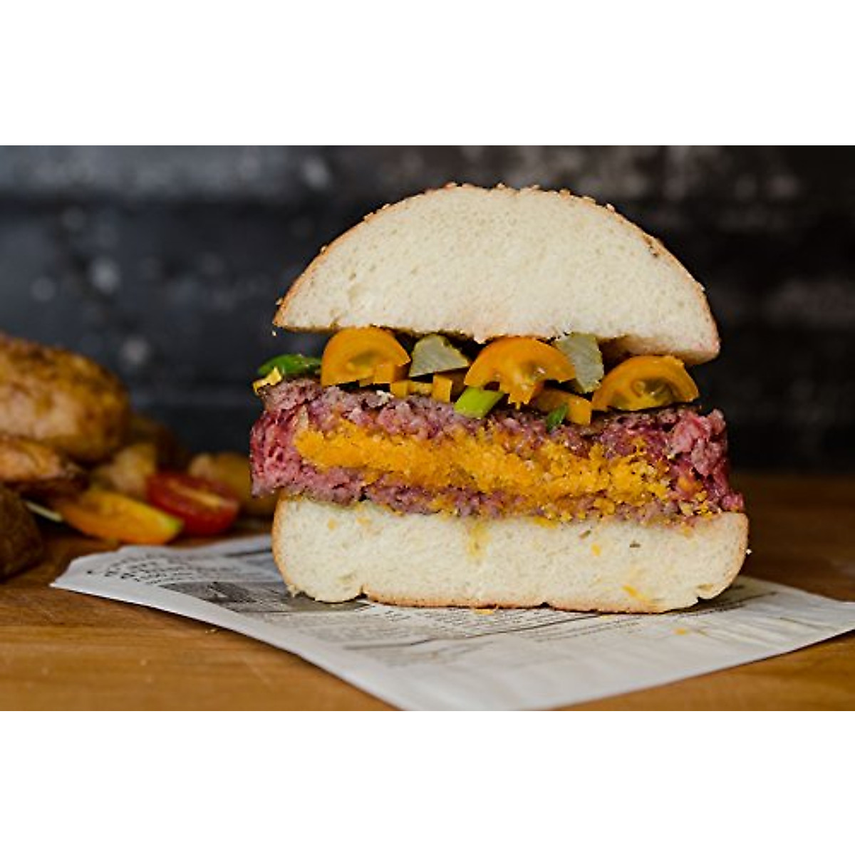 Easy for Life Stuffed Burger Press Kit 3 in 1 - Exclusive Red Color with 20 Free Wax Patty Papers, Non Stick Hamburger Maker, Homemade Patties & Sliders, Patty Molds, Veggie Hamburger Press Shaper